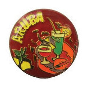 Miami Souvenirs: ROUND ENAMEL PINS ARUBA